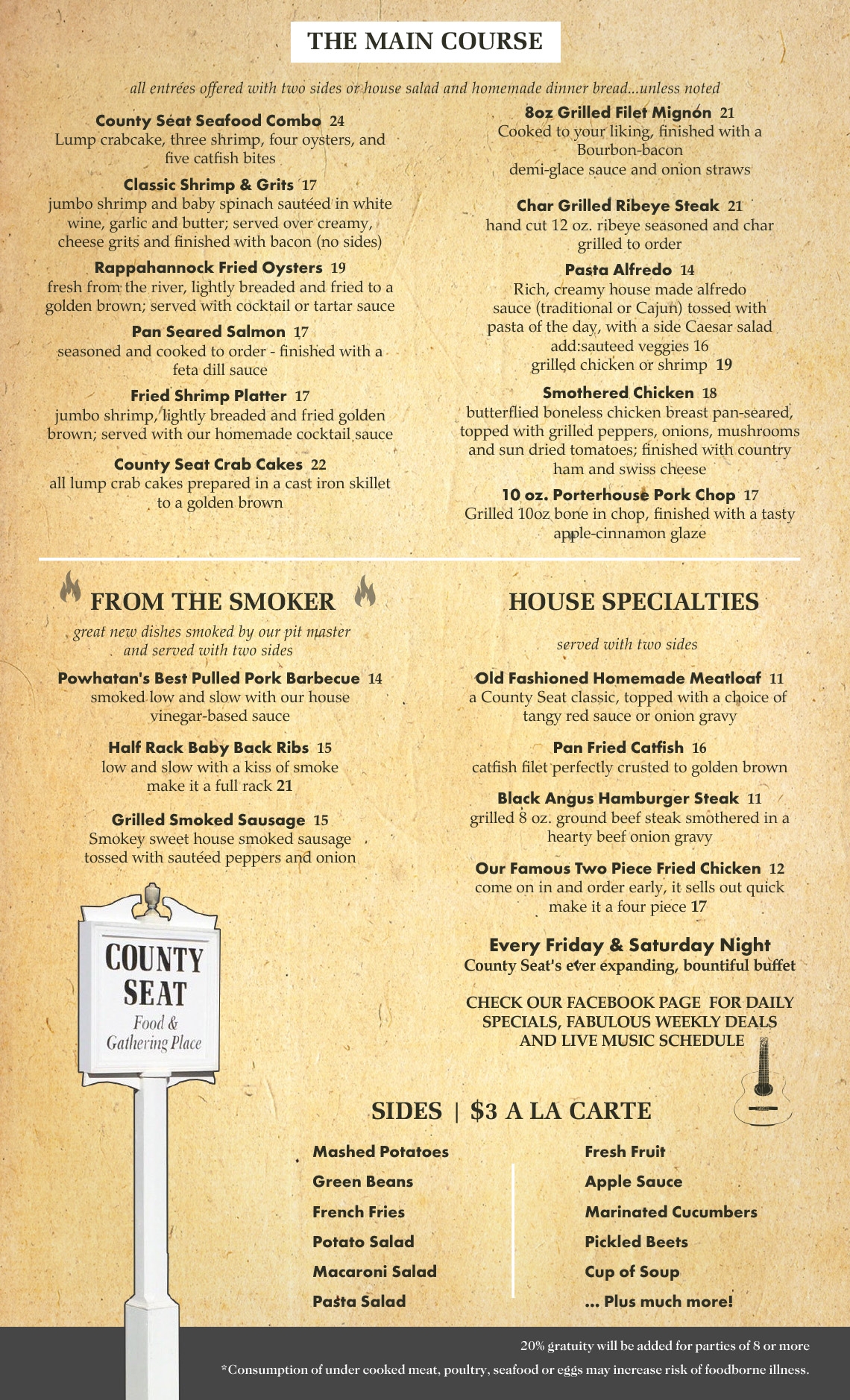 County Seat Restaurant Powhatan, VA | Dinner