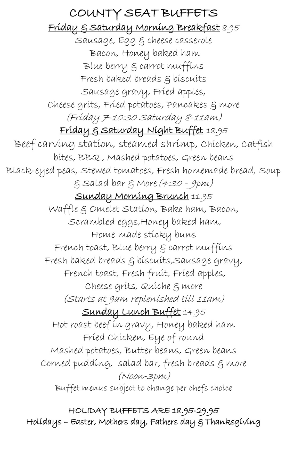 County Seat Restaurant Powhatan, VA | Menu, Catering, Banquets, Country ...