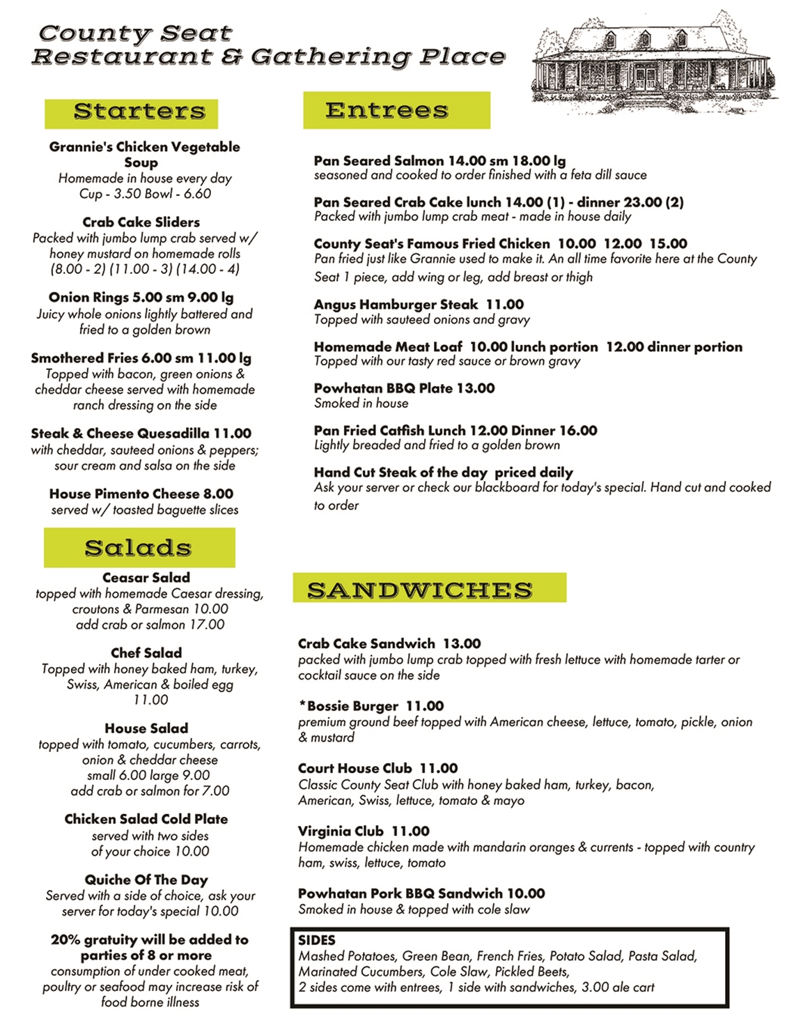 County Seat Restaurant Powhatan, VA | Lunch